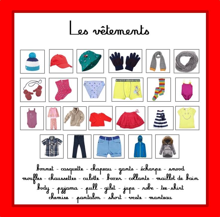 Images classifiées et renseignées : les vêtements - Tiloustics
